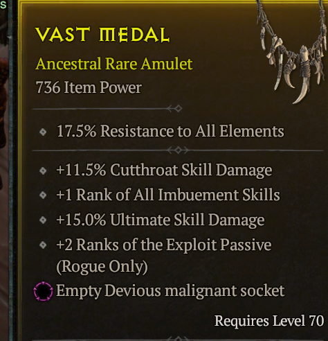 Buy NECRO AMULET LVL 48 2X DAMAGE in DIABLO 4 Items - Offer #2323756204