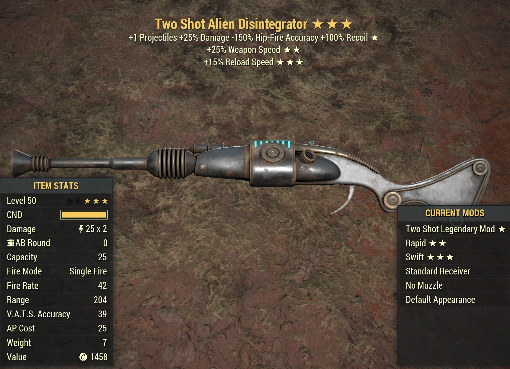 Buy Two Shot Alien Disintegrator [ in FALLOUT 76 Items - Offer #253850941