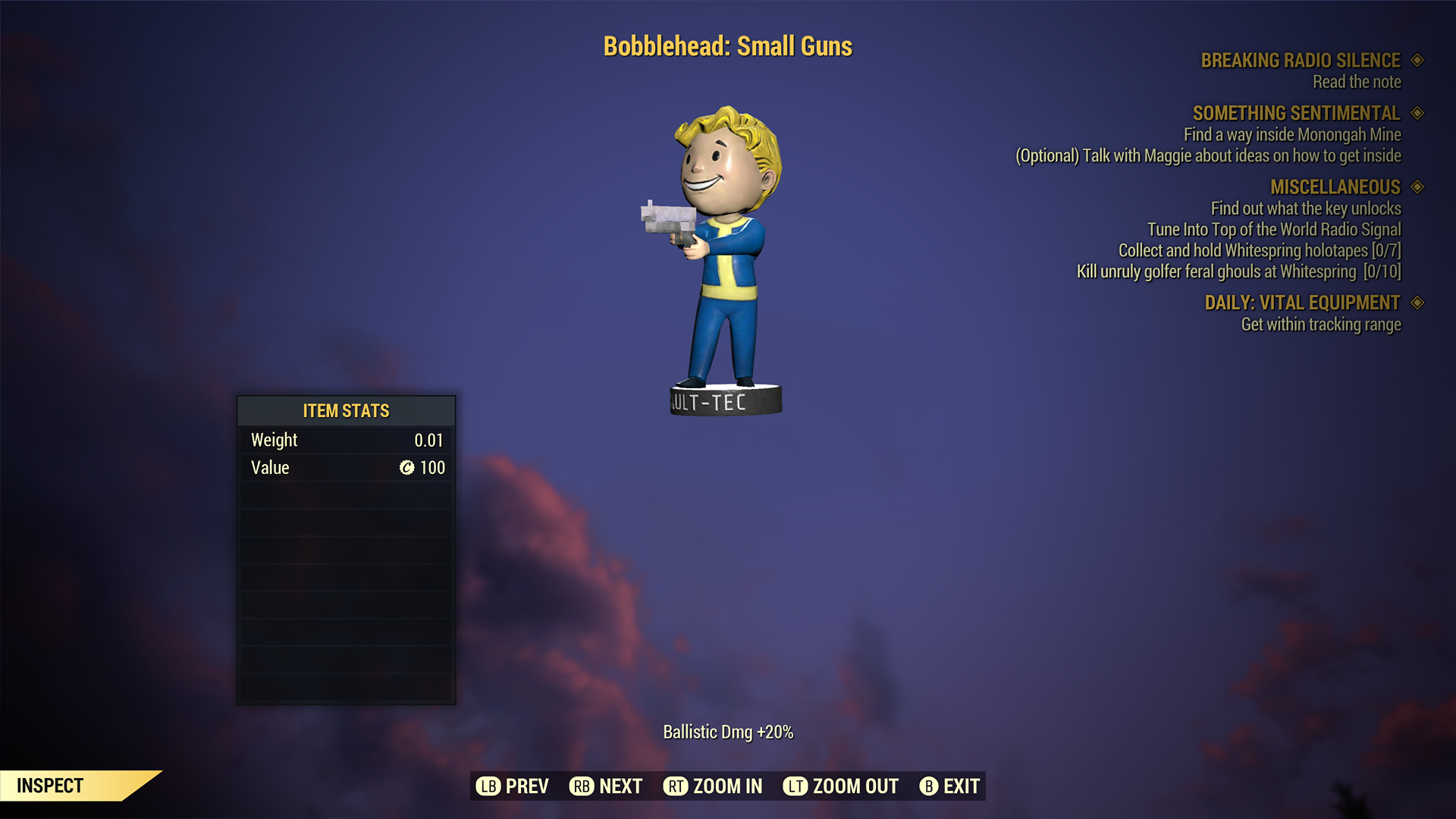 Buy [XBOX] Bobblehead: Small Guns in FALLOUT 76 Items - Offer #2518395165