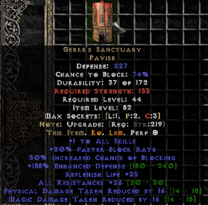 Buy Gerke's Sanctuary Shield - PD2 in PROJECT DIABLO 2 Items - Offer ...