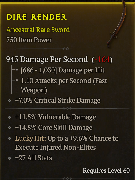 Buy ANCESTRAL SWORD LVL 60 CORE SK in DIABLO 4 Items - Offer #2323943795