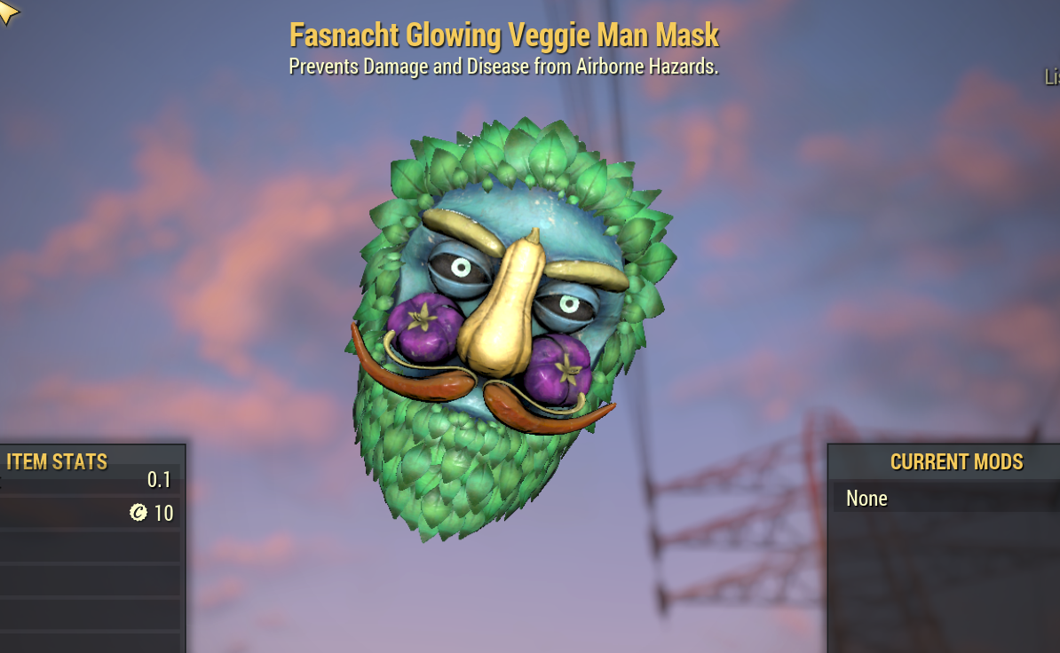 Buy New Fasnacht Glowing Mask in L in FALLOUT 76 Items - Offer #255516241
