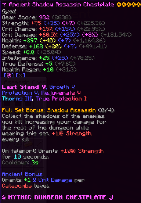 Buy Mythic 5 Shadow Assassin Se in MINECRAFT: HYPIXEL Items - Offer #258650053