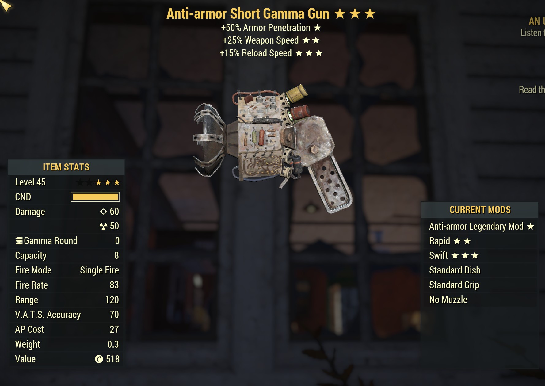 Buy Gamma Gun AA/25/15R in FALLOUT 76 Items - Offer #2418082479