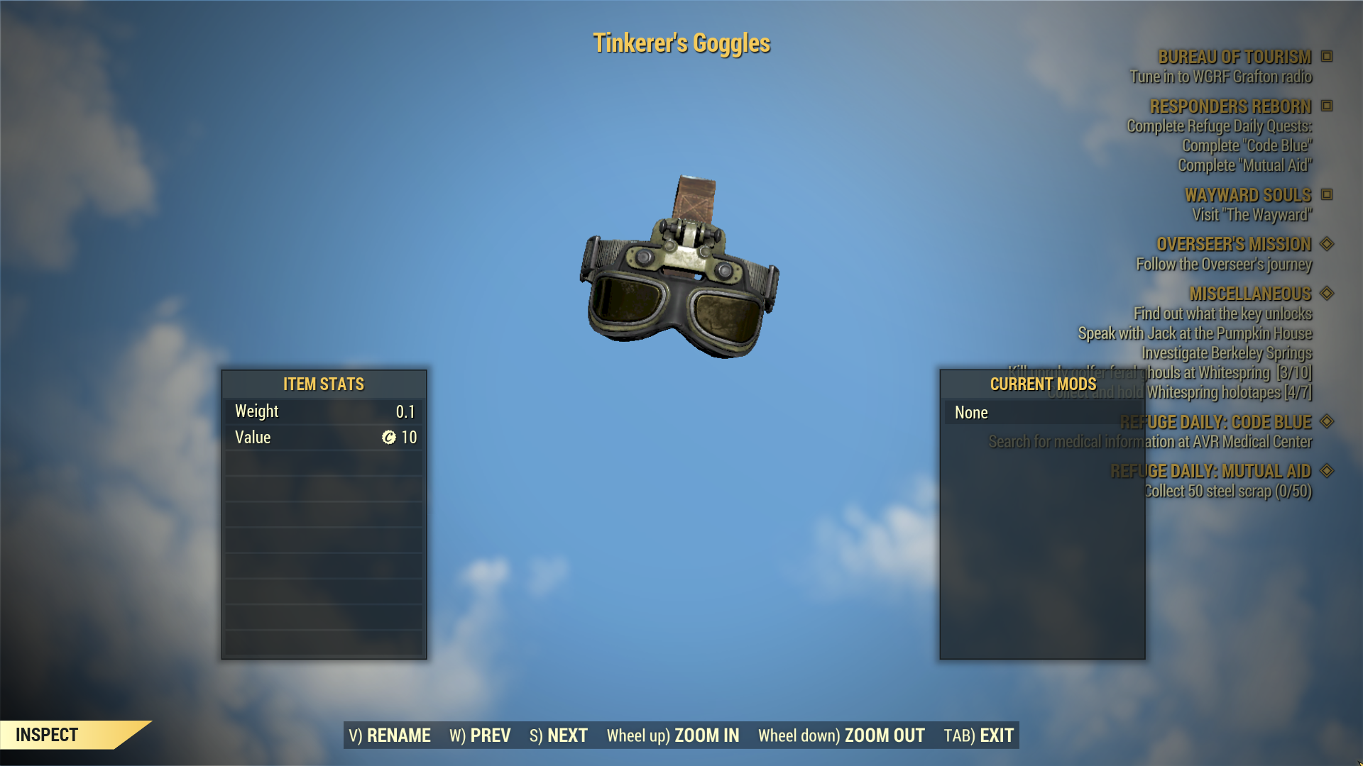 Buy Tinkerer's Overalls & Goggles in FALLOUT 76 Items - Offer #2419546760