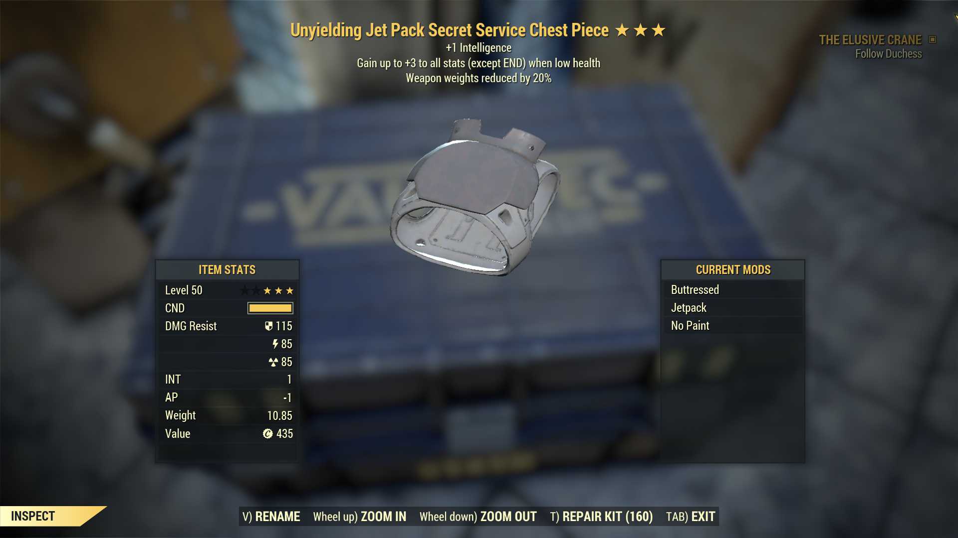 Buy Unyielding Secret Service WWR in FALLOUT 76 Items - Offer #2312057895