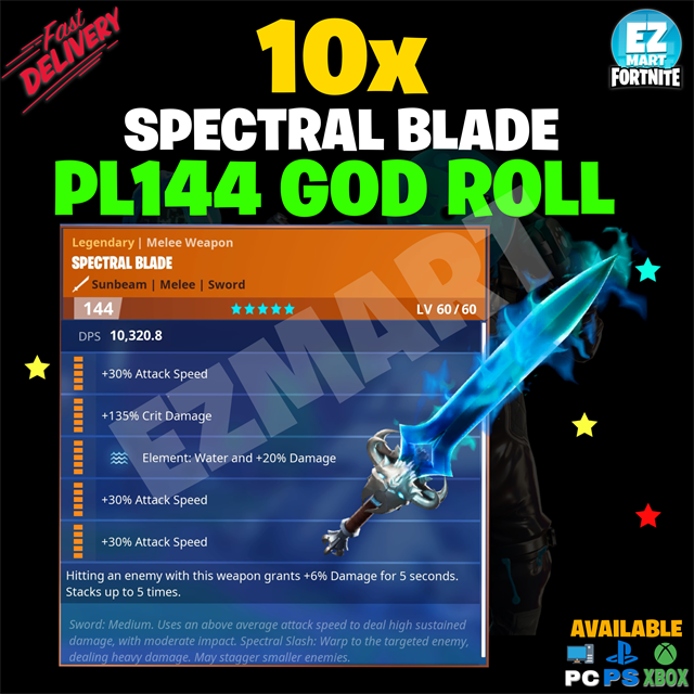 Buy 10x Spectral Blade (Water) PL1 in FORTNITE Items - Offer #2434728387