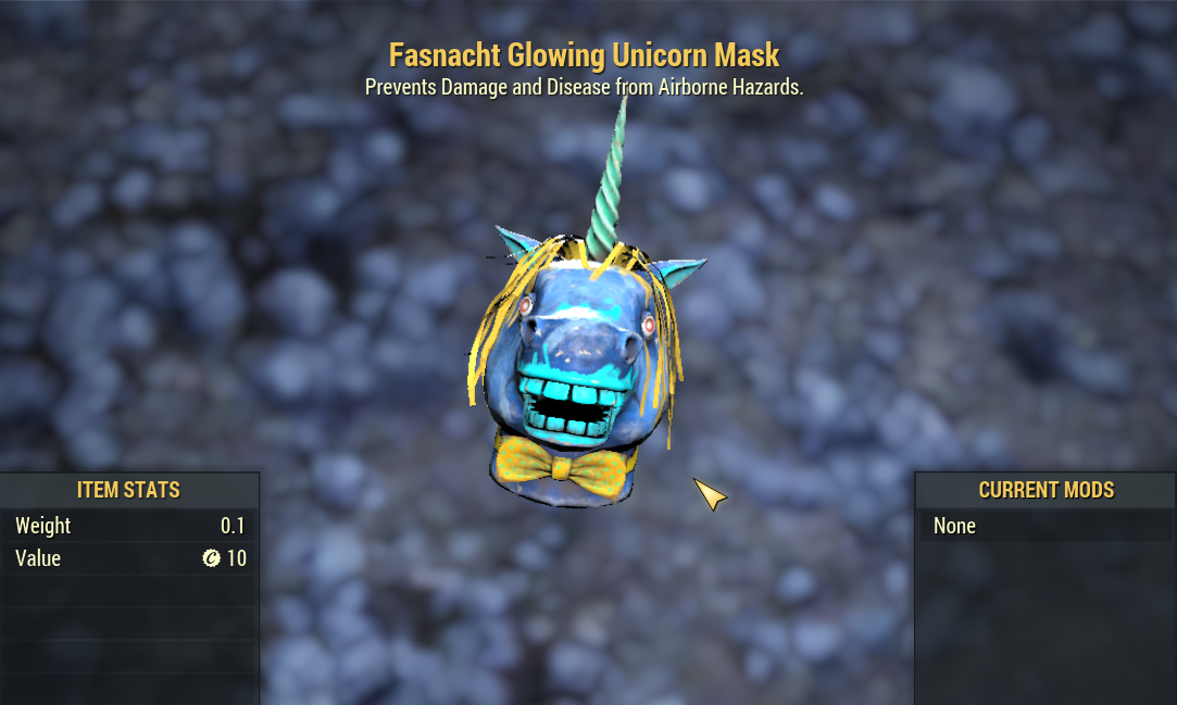 Buy Fasnacht Glowing Unicorn Mask in FALLOUT 76 Items - Offer #2517814586