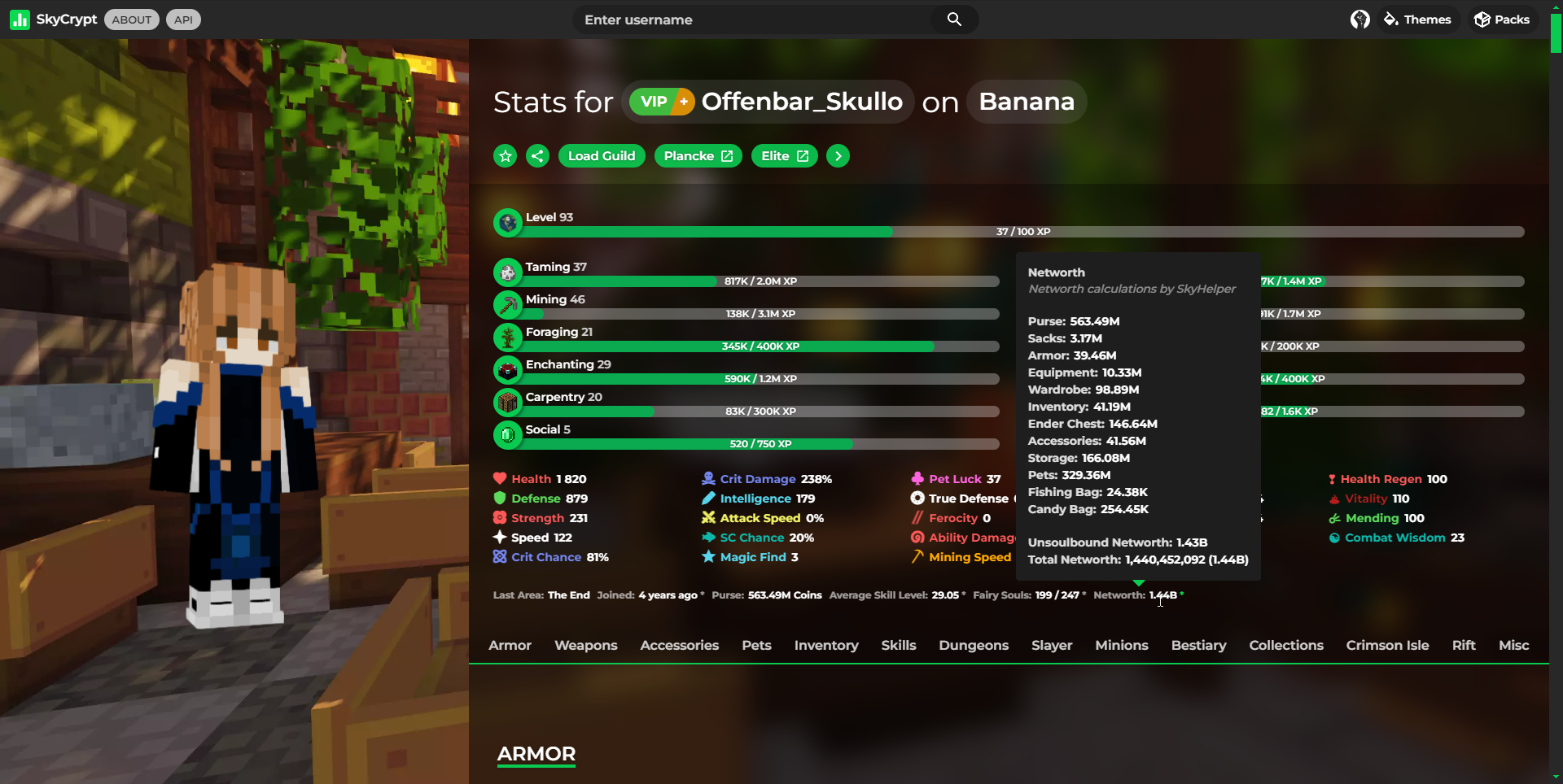 Buy ⚡ VIP+ RANK | NETWORTH 1.44B in MINECRAFT: HYPIXEL Accounts - Offer ...