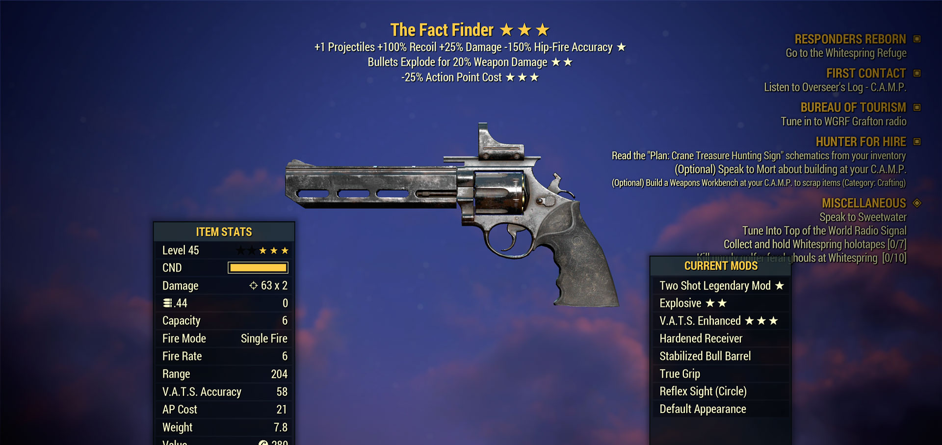 Buy Two Shot Explosive .44 pistol in FALLOUT 76 Items - Offer #2515955173