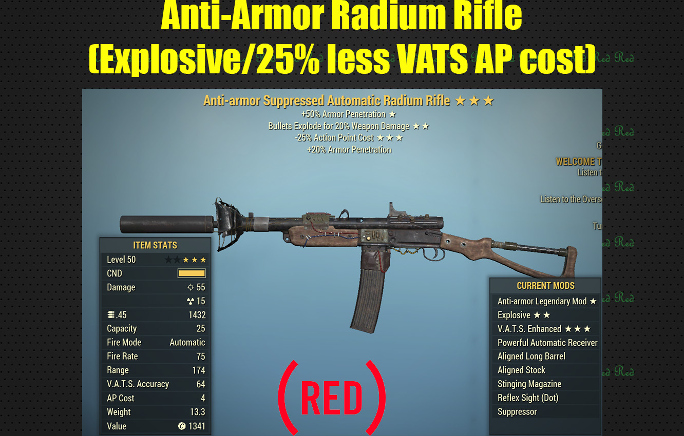 Buy Anti-Armor Radium Rifle (Explo in FALLOUT 76 Items - Offer #2427822315
