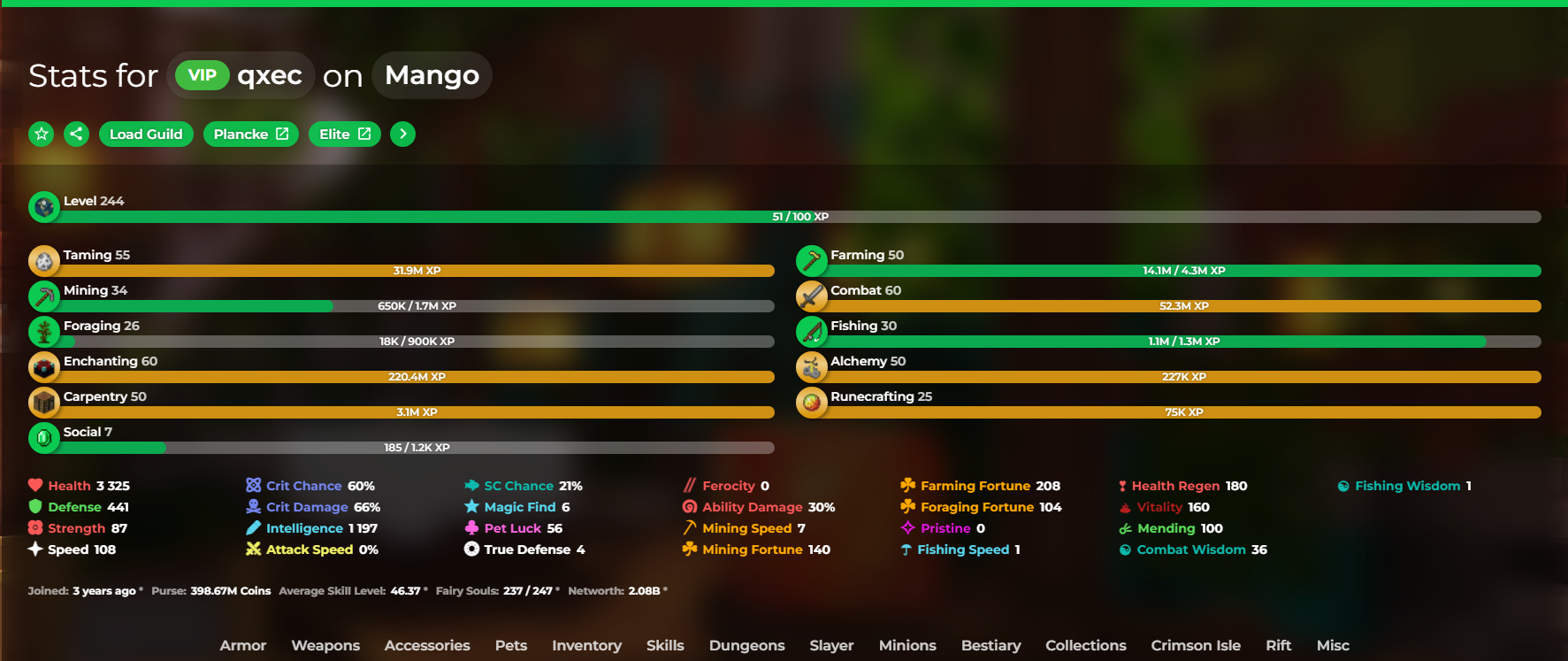 Buy ⚡VIP RANK | 2B NW | 244.0 SB in MINECRAFT: HYPIXEL Accounts - Offer ...