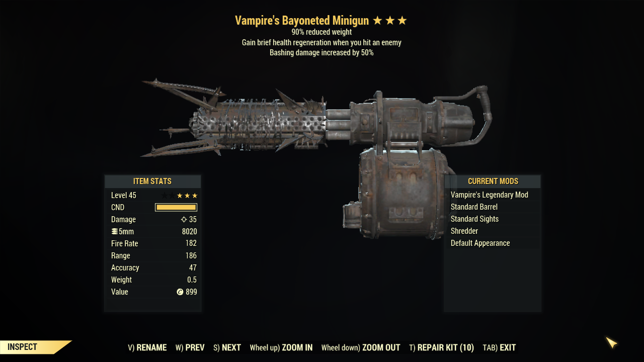 Buy [PC] Vampire's Bashing Damage in FALLOUT 76 Items - Offer #251228335