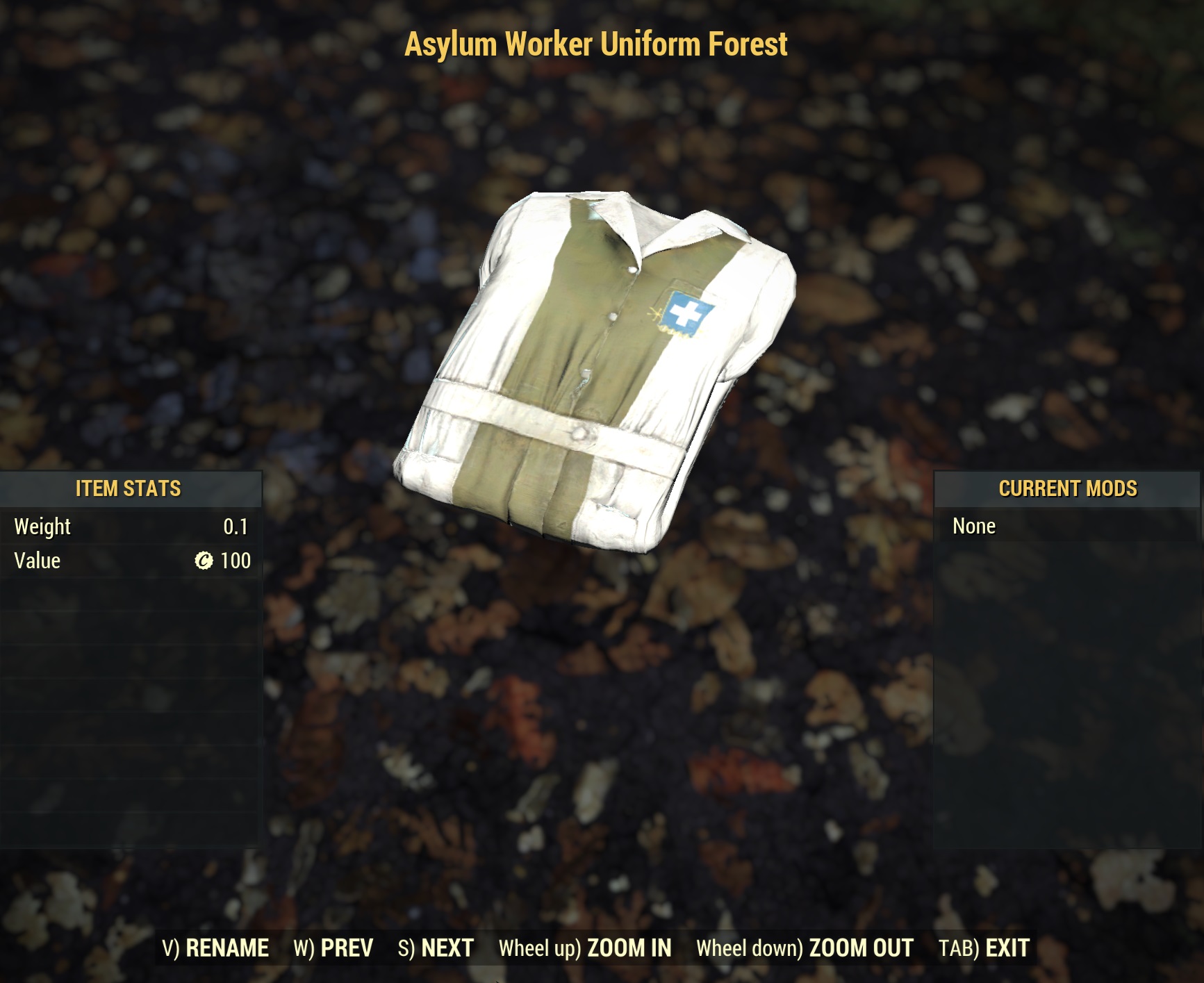 Buy Asylum Worker Uniform Forest + in FALLOUT 76 Items - Offer #2529352030