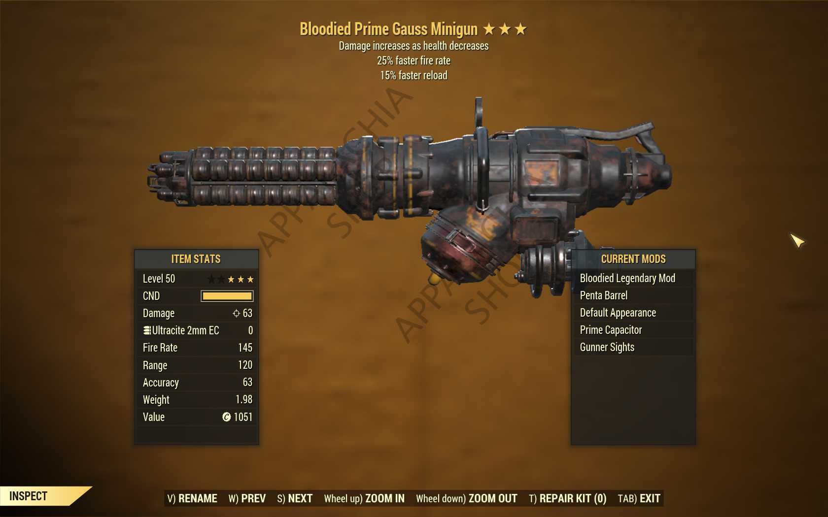 Buy Bloodied Gauss Minigun (25% fa in FALLOUT 76 Items - Offer #2326246620