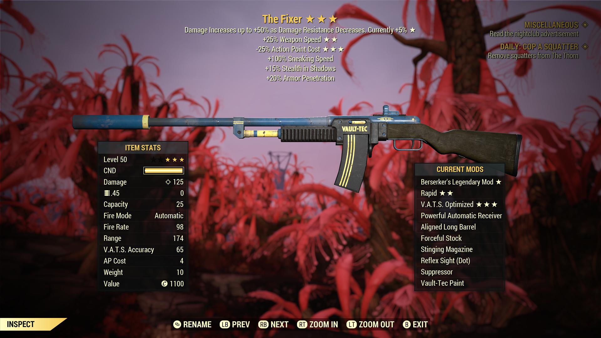 Buy [XBOX] Berserker's The Fixer ( in FALLOUT 76 Items - Offer #253813027