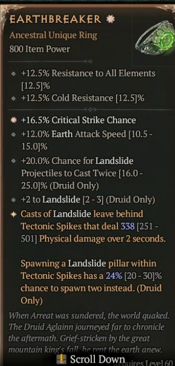 Buy 800 IP Earthbreaker 1GA *16.5% in DIABLO 4 Items - Offer #2429799633