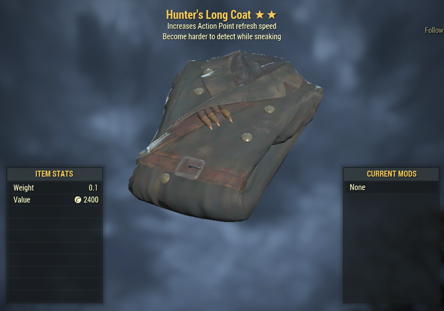 Buy Hunter's Long Coat [Sneak] [AP in FALLOUT 76 Items - Offer #246863973