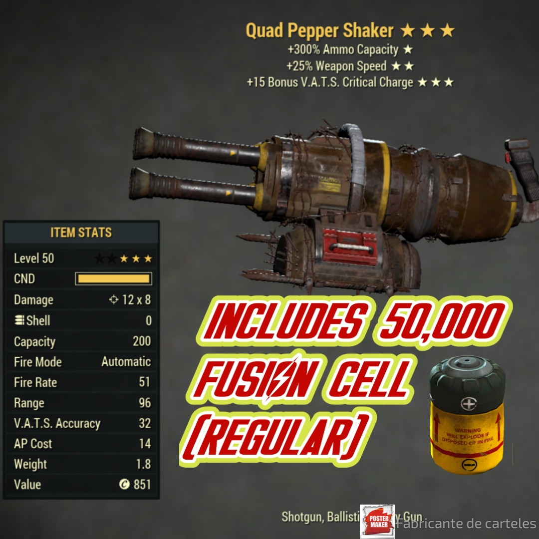 Buy Quad Pepper Shaker / Q2515 (+2 in FALLOUT 76 Items - Offer #2528630975