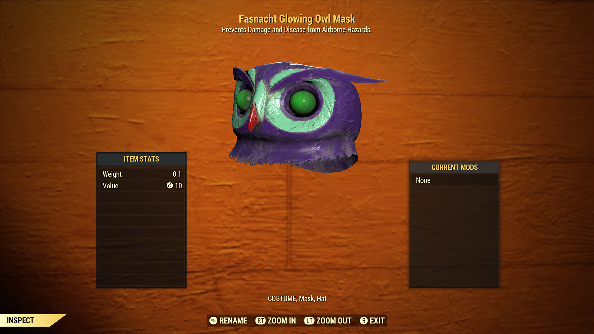 Buy [XBOX] Fasnacht Glowing Owl Ma in FALLOUT 76 Items - Offer #261481205