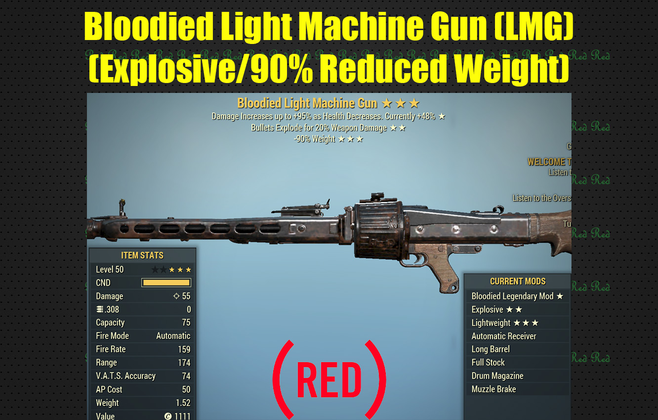 Buy Bloodied Light Machine Gun (LM in FALLOUT 76 Items - Offer #2514428501