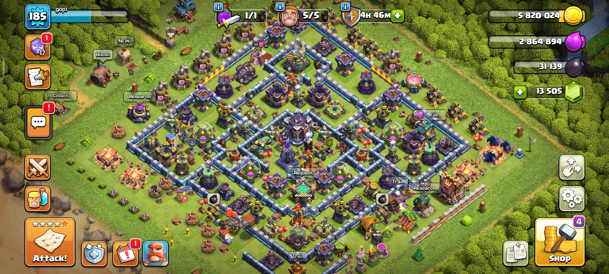 Buy TH15 Max Heroes | BK 54 AQ 67 in CLASH OF CLANS Gems - Offer #262631658