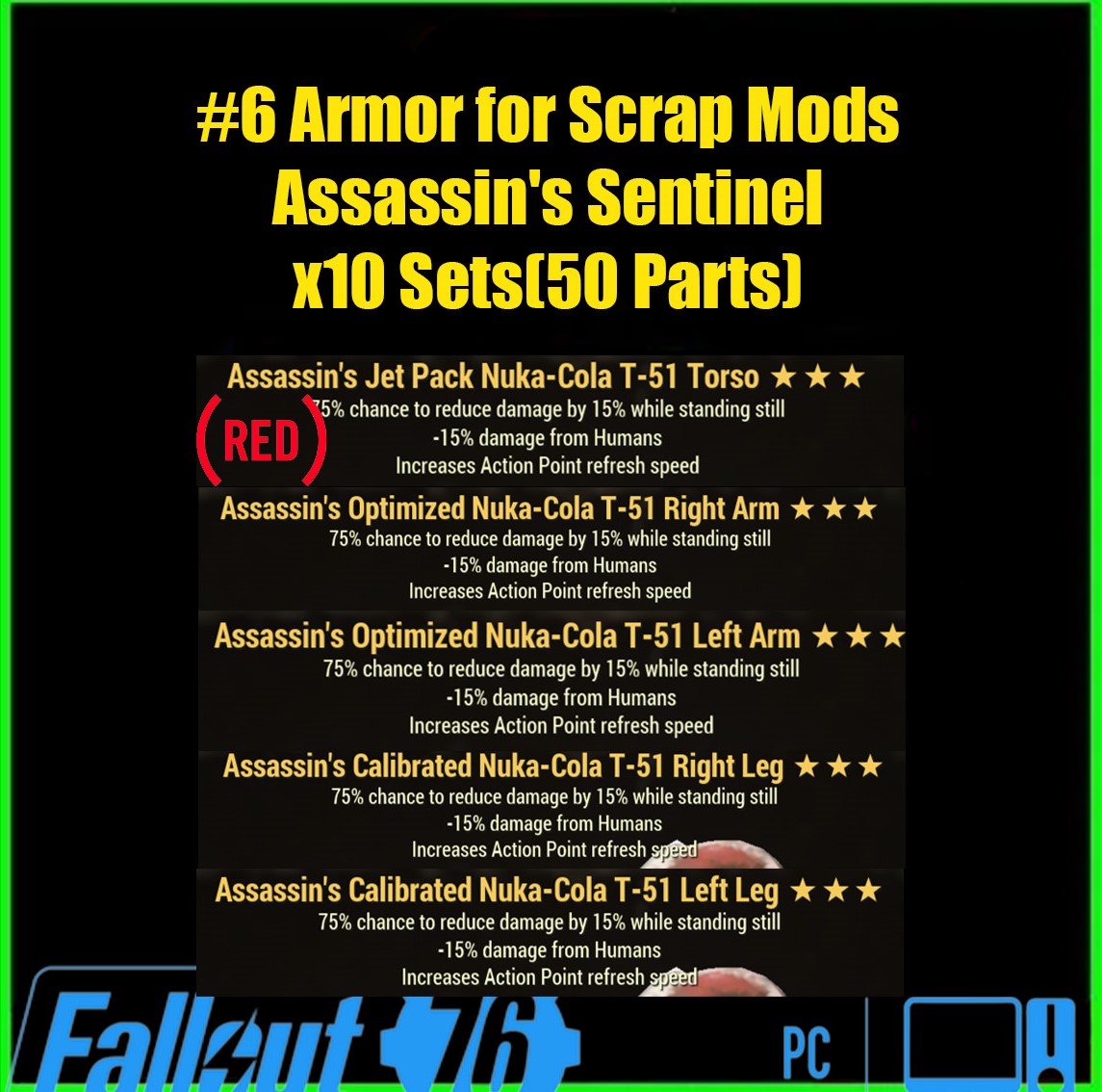 Buy [Bundle #6][Power Armor for Sc in FALLOUT 76 Items - Offer #2434191727