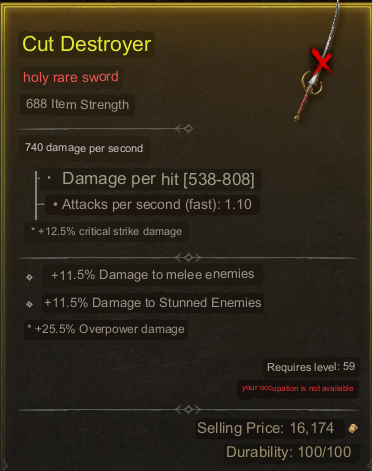Buy SWORD 740DPS 60Lv Transitional in DIABLO 4 Items - Offer #2316187964