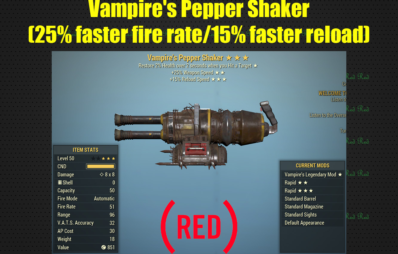Buy Vampire's Pepper Shaker (25% f in FALLOUT 76 Items - Offer #2530537379