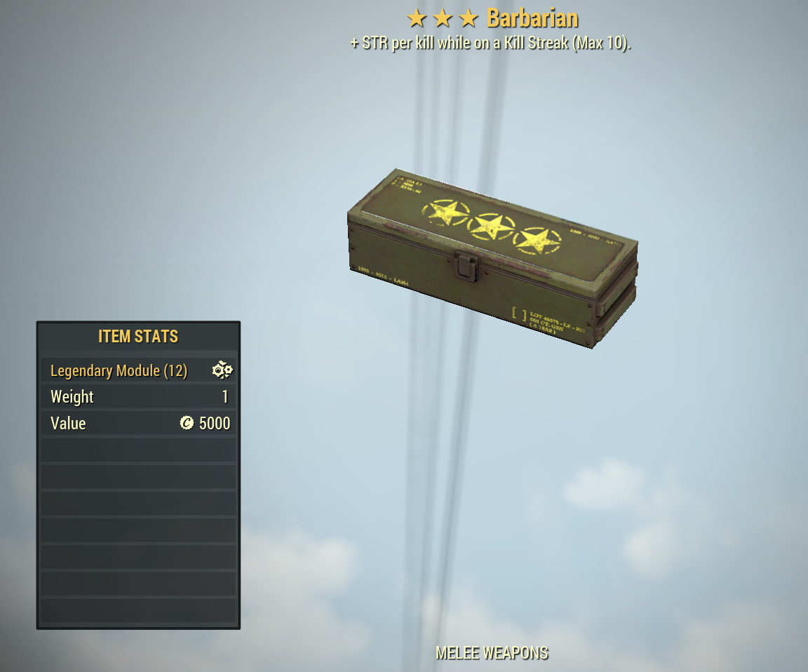 Buy Barbarian [Legendary 3 Star Mo in FALLOUT 76 Items - Offer #26261442