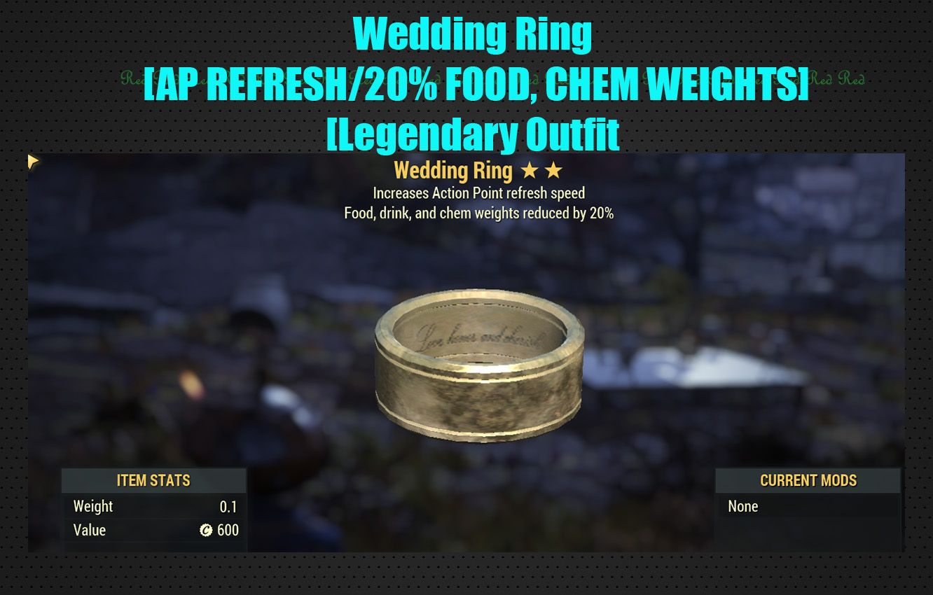 Buy Wedding Ring [AP REFRESH/20% in FALLOUT 76 Items - Offer #256034708