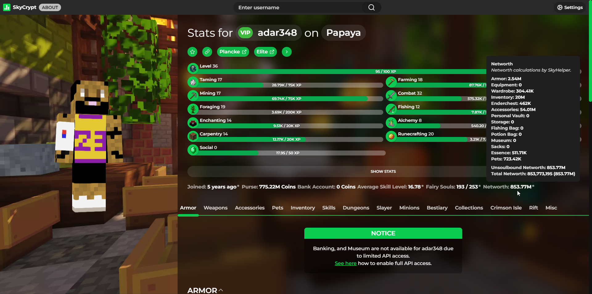 Buy ⚡ VIP RANK | NETWORTH 850KK in MINECRAFT: HYPIXEL Accounts - Offer ...