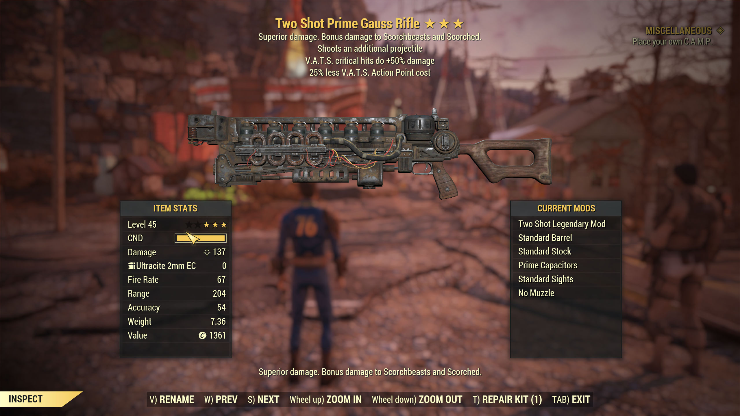 Buy Two Shot Gauss Rifle [V.A.T.S. in FALLOUT 76 Items - Offer #2424449959