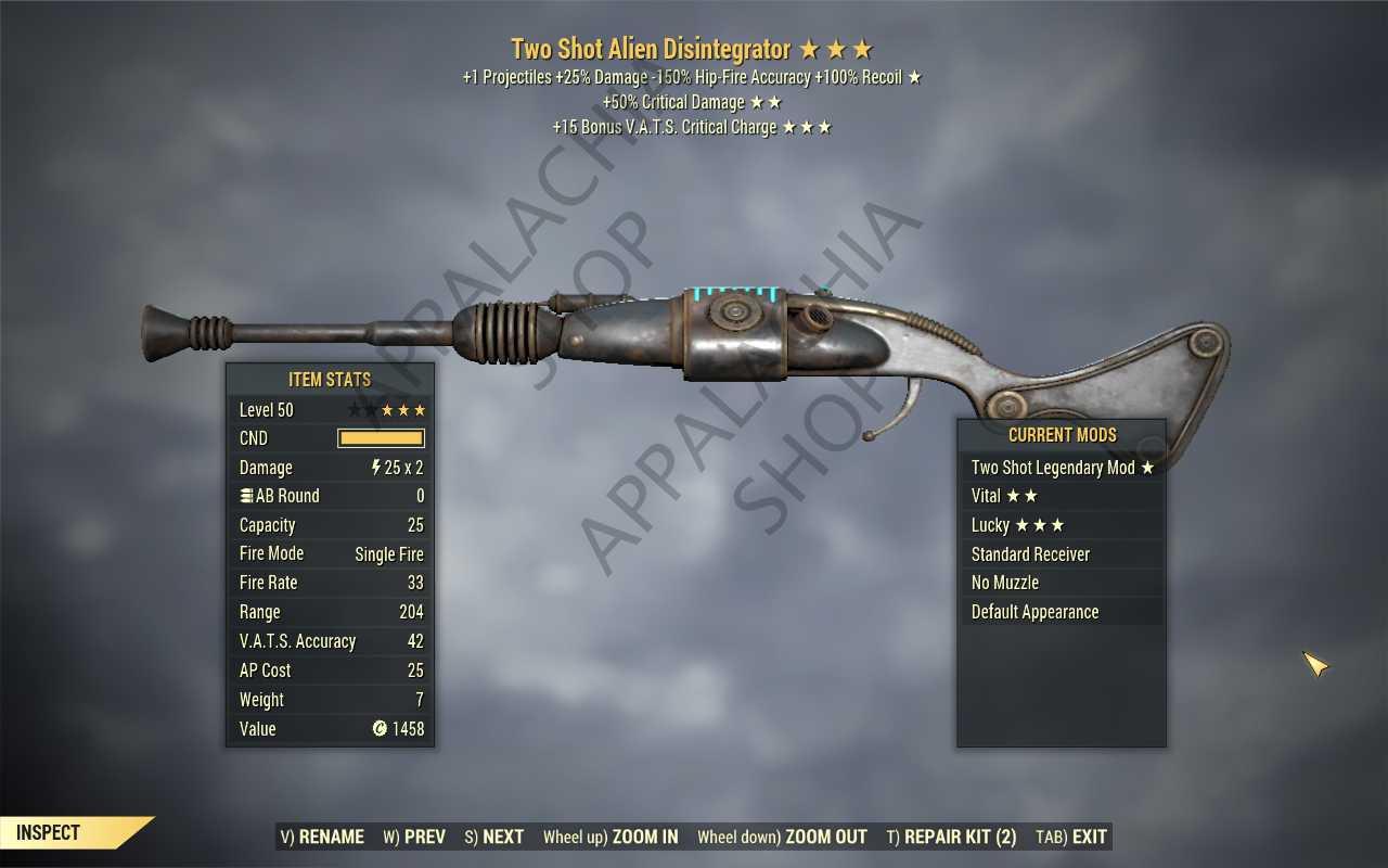 Buy Two Shot Alien Disintegrator ( in FALLOUT 76 Items - Offer #2420113328