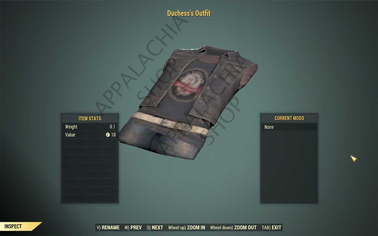Buy Duchess's Outfit in FALLOUT 76 Items - Offer #262111556