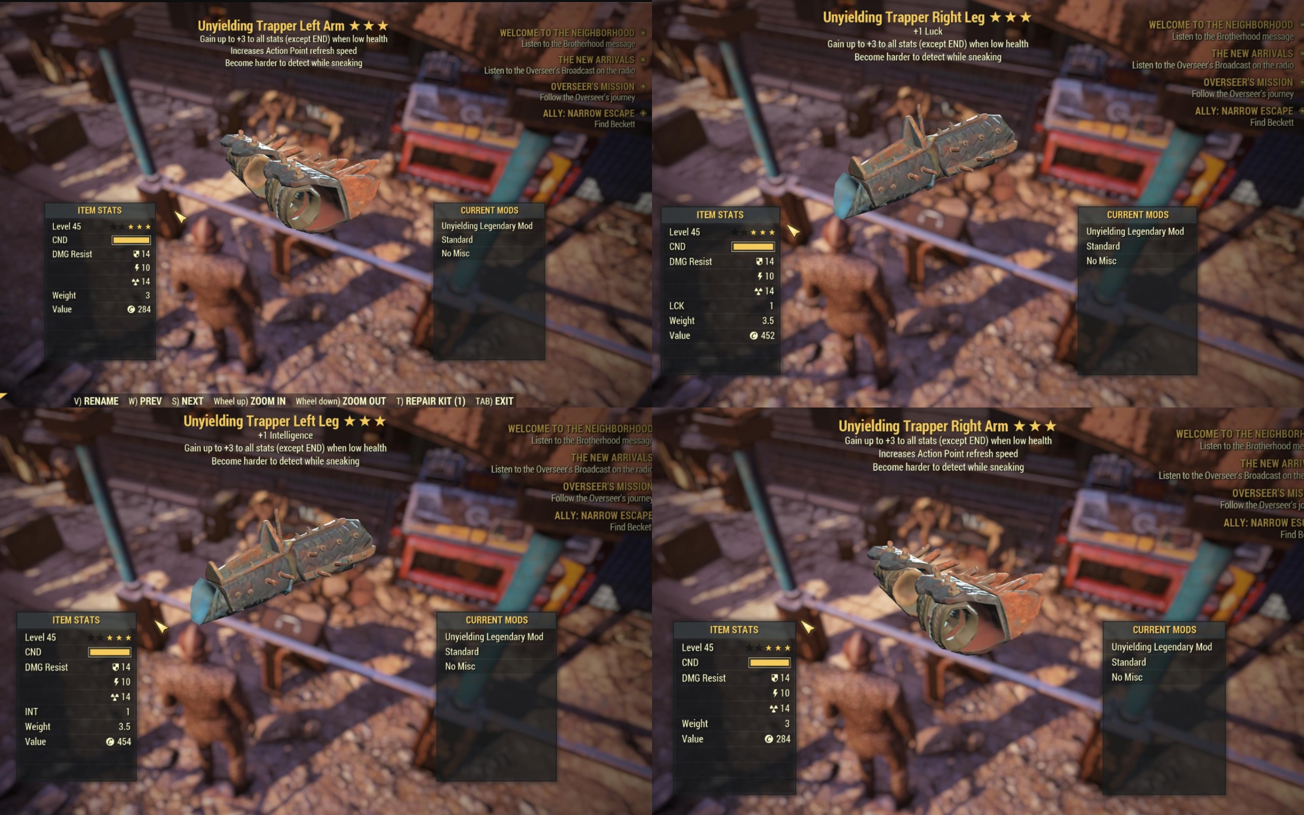 Buy Unyielding Sneak Trapper Armor in FALLOUT 76 Items - Offer #2513381131