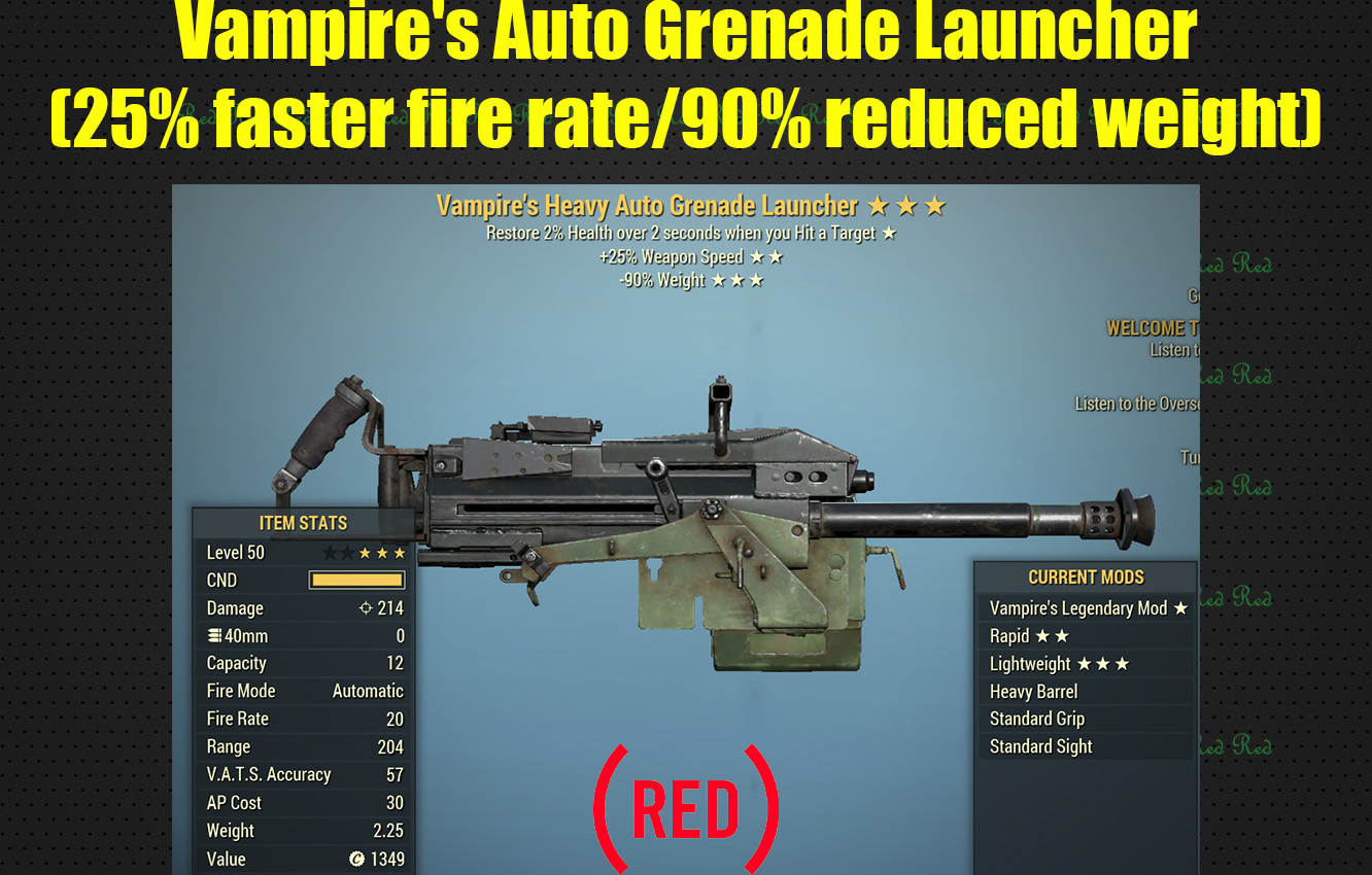 Buy Vampire's Auto Grenade Launche in FALLOUT 76 Items - Offer #25068001