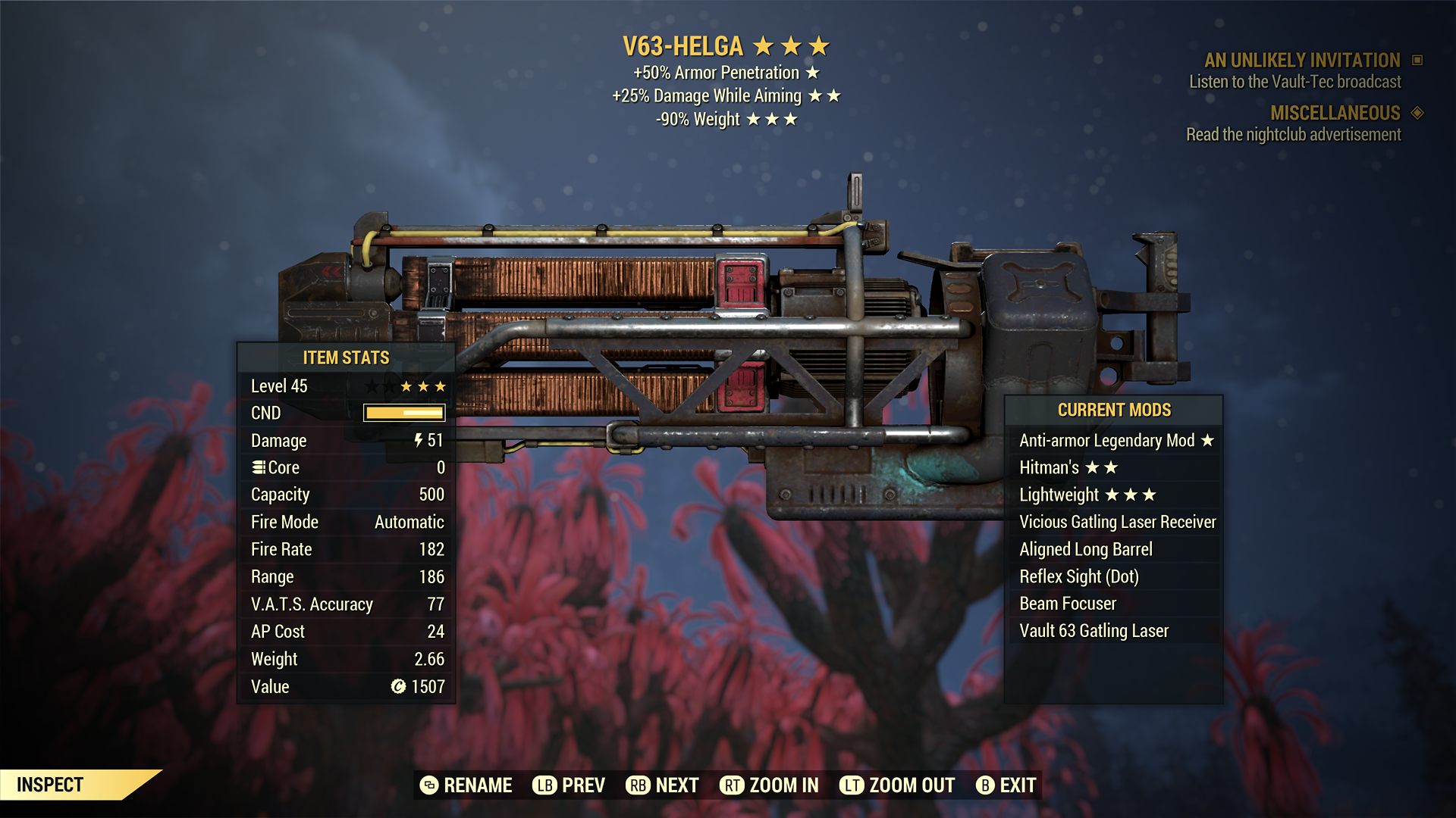 Buy [XBOX] V63-HELGA Anti-armor Ga in FALLOUT 76 Items - Offer #2518987361