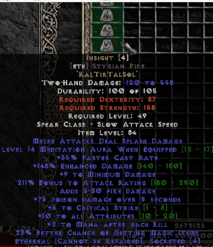 Buy Insight ETH Colossus Volgue CV in PROJECT DIABLO 2 Items - Offer ...