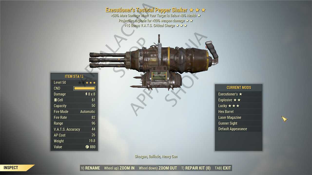 Buy Executioner's Explosive Pepper in FALLOUT 76 Items - Offer #2525420148