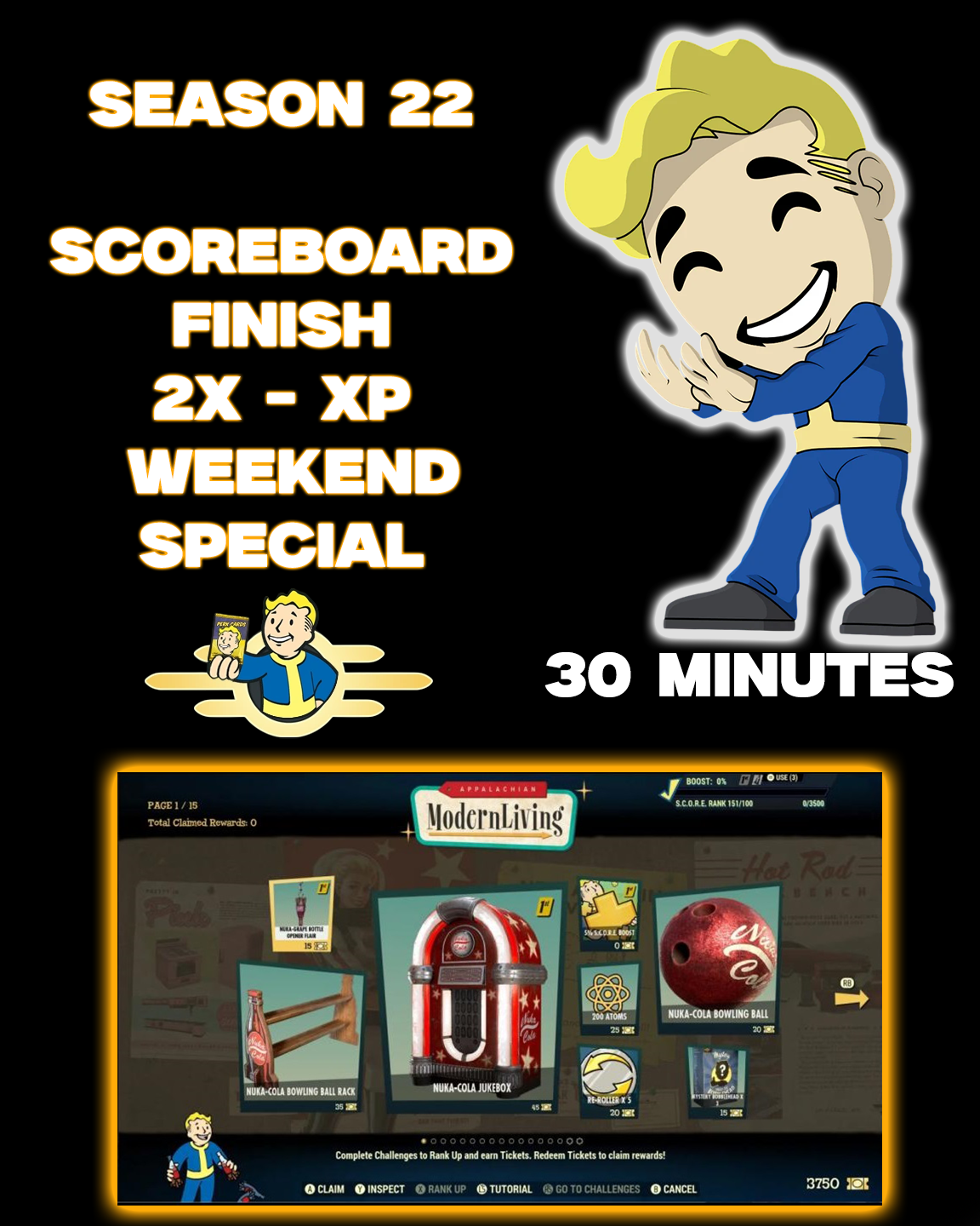 Buy Season 22 Scoreboard Boost (Co in FALLOUT 76 Items - Offer #2525481074
