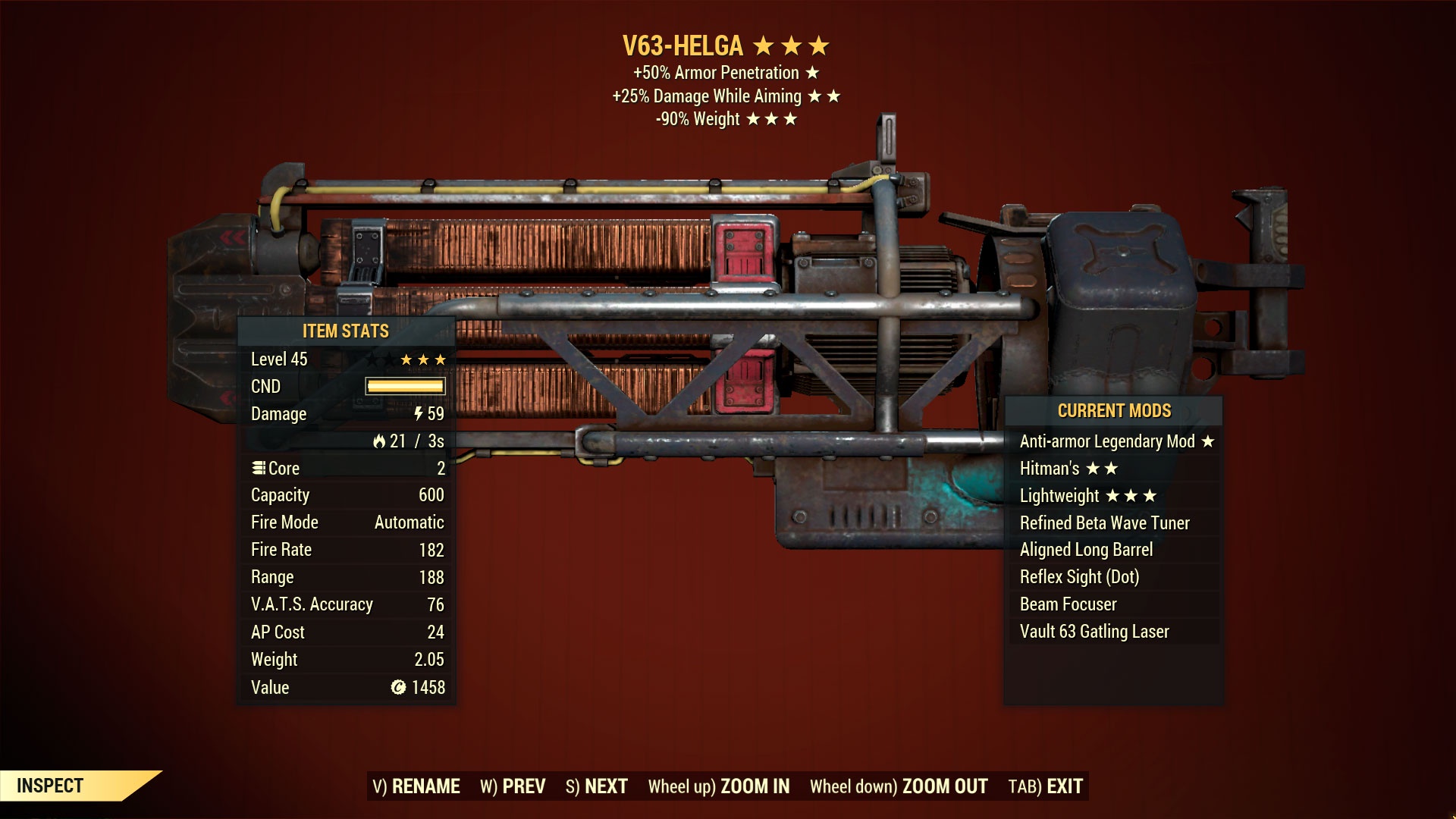 Buy V63-HELGA Anti-armor Gatling L in FALLOUT 76 Items - Offer #256637032