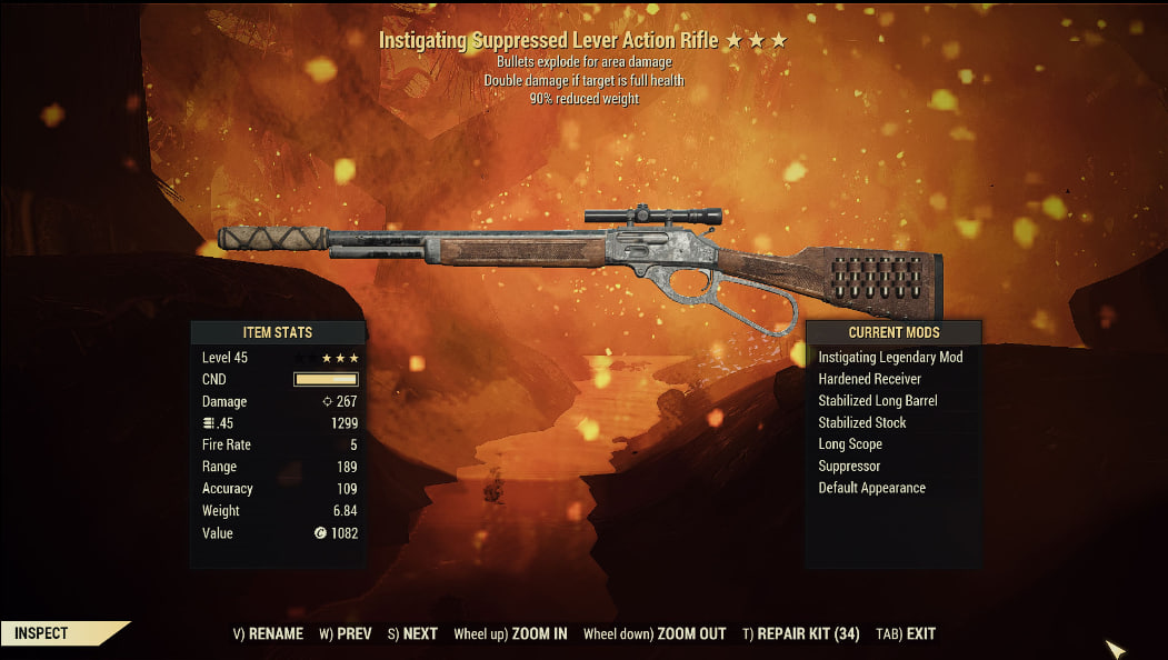 Buy Instigating Explosive Lever Ac in FALLOUT 76 Items - Offer #2515193724