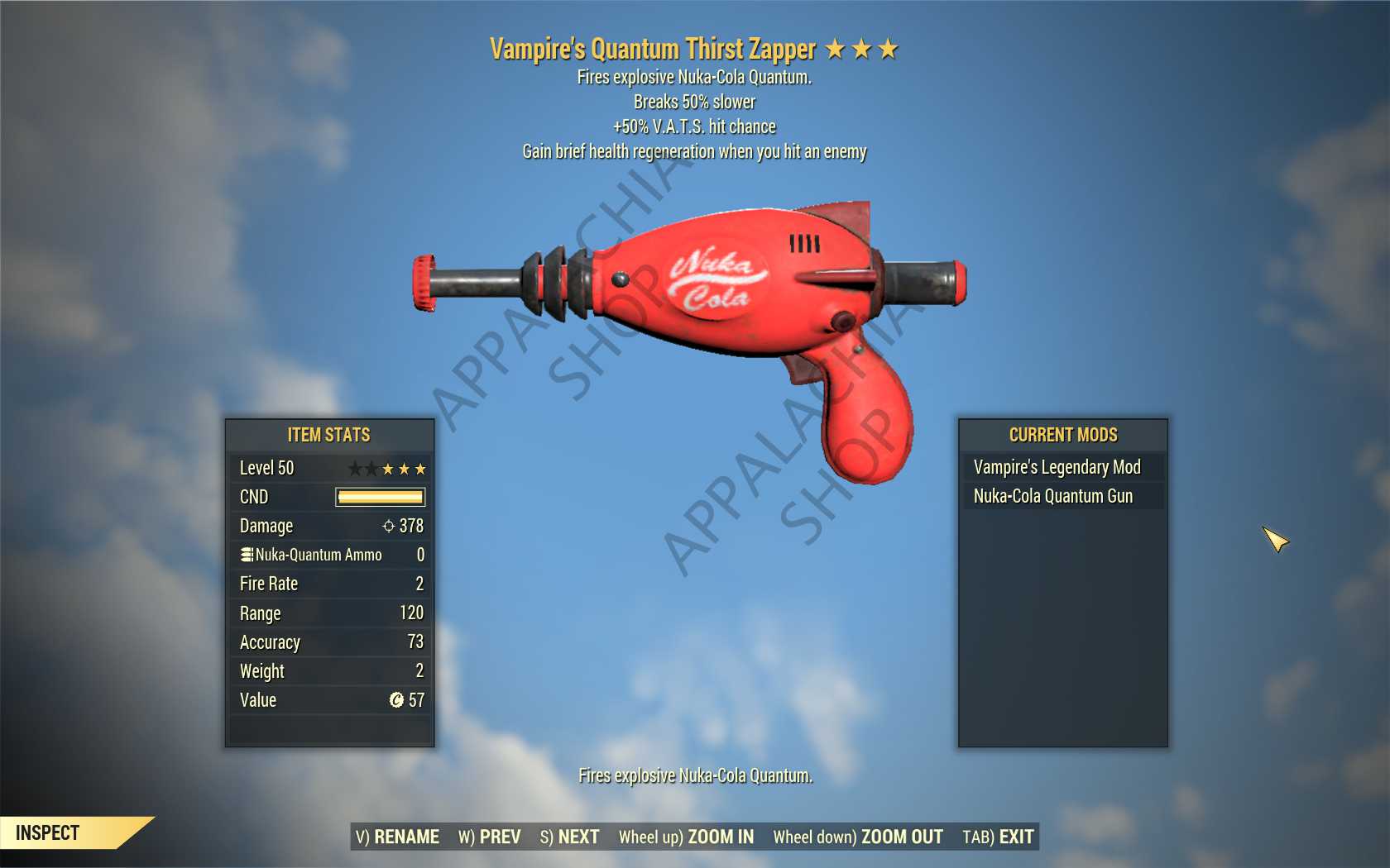 Buy Vampire's Thirst Zapper (+50% in FALLOUT 76 Items - Offer #2334479563