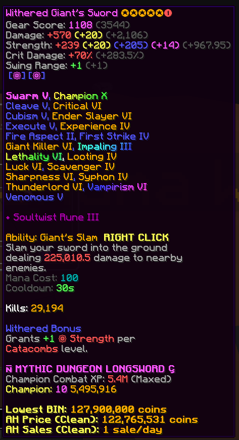 Buy Mythic Giant's Sword 5 star + in MINECRAFT: HYPIXEL Items - Offer ...