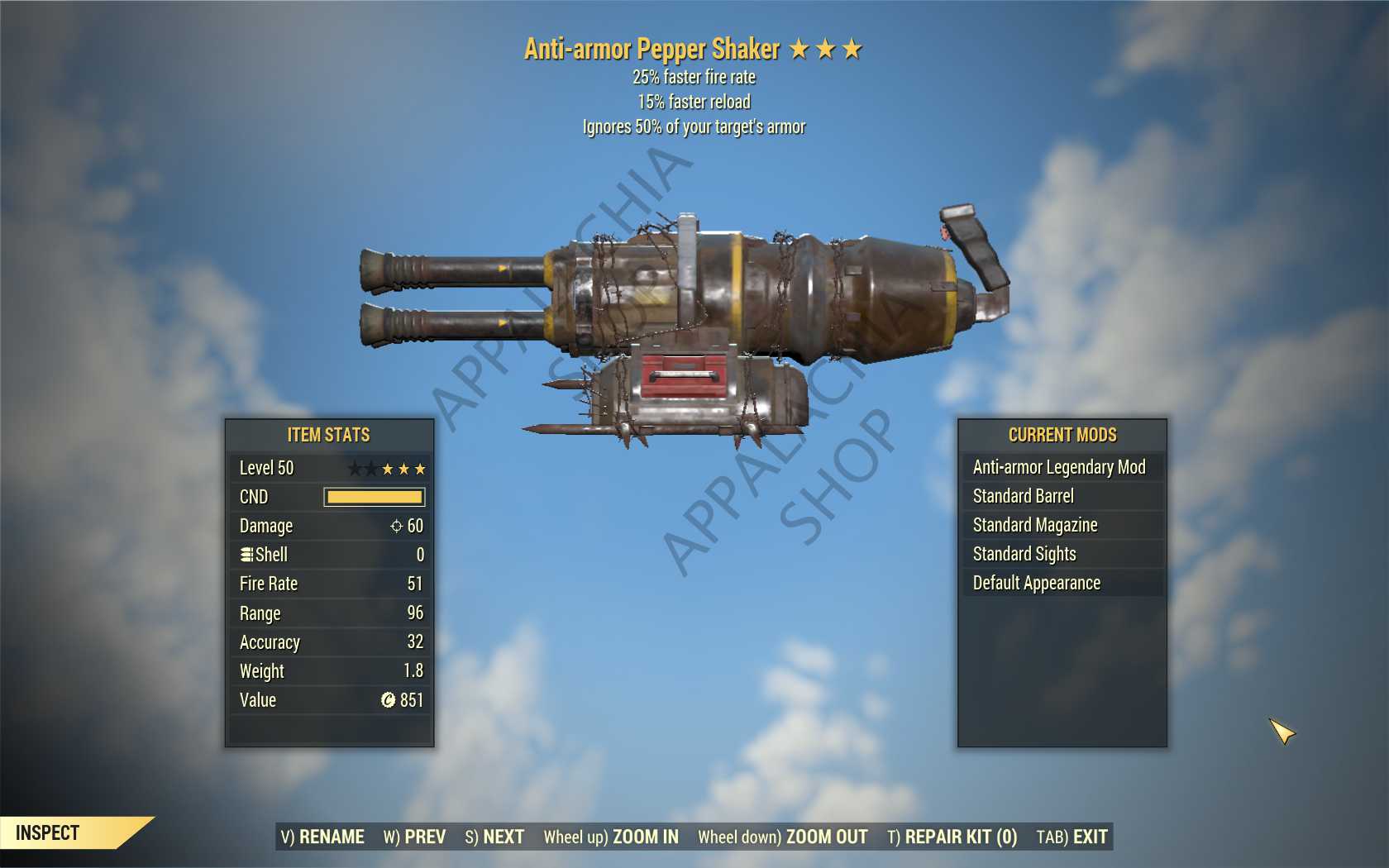 Buy Anti-Armor Pepper Shaker (25% in FALLOUT 76 Items - Offer #2529454136