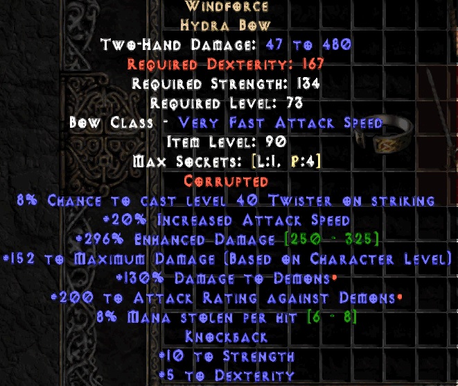 Buy WINDFORCE 296%ED WITH 130/200% in PROJECT DIABLO 2 Items - Offer ...