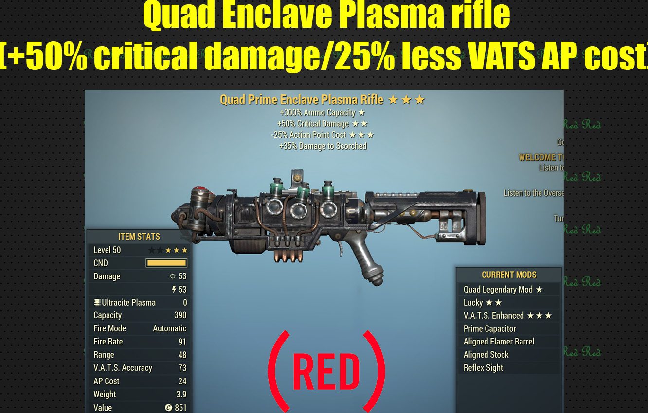 Buy Quad Enclave Plasma rifle (+50 in FALLOUT 76 Items - Offer #254082481