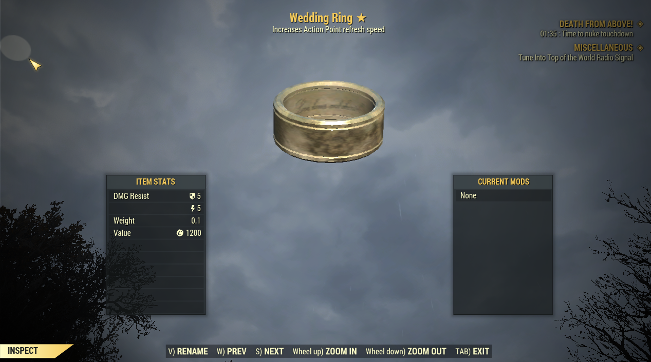 Buy Wedding Ring + 5 Damage Resist in FALLOUT 76 Items - Offer #2410414650