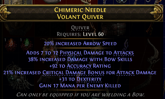 Buy rare volant quiver 60 level re in PATH OF EXILE 2 Items - Offer ...